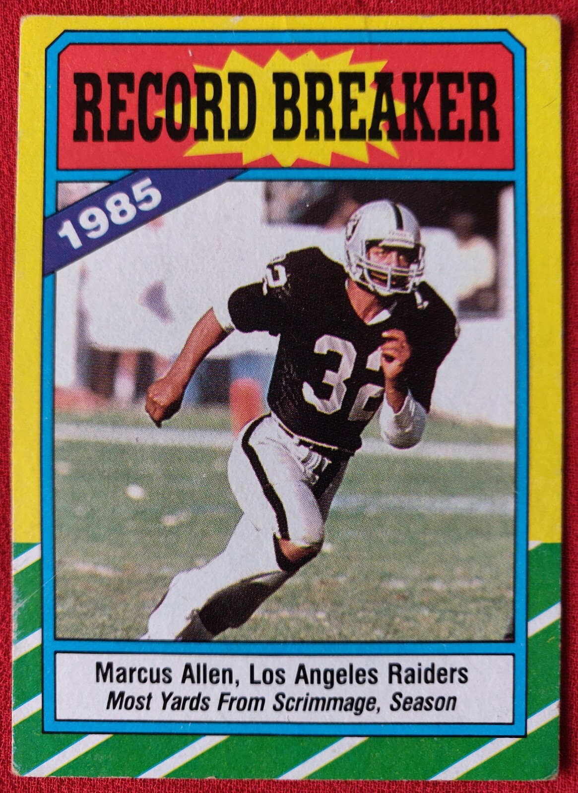1986 Topps -Record Breaker-#1-MARCUS ALLEN #32 Los Angeles Raiders | eBay