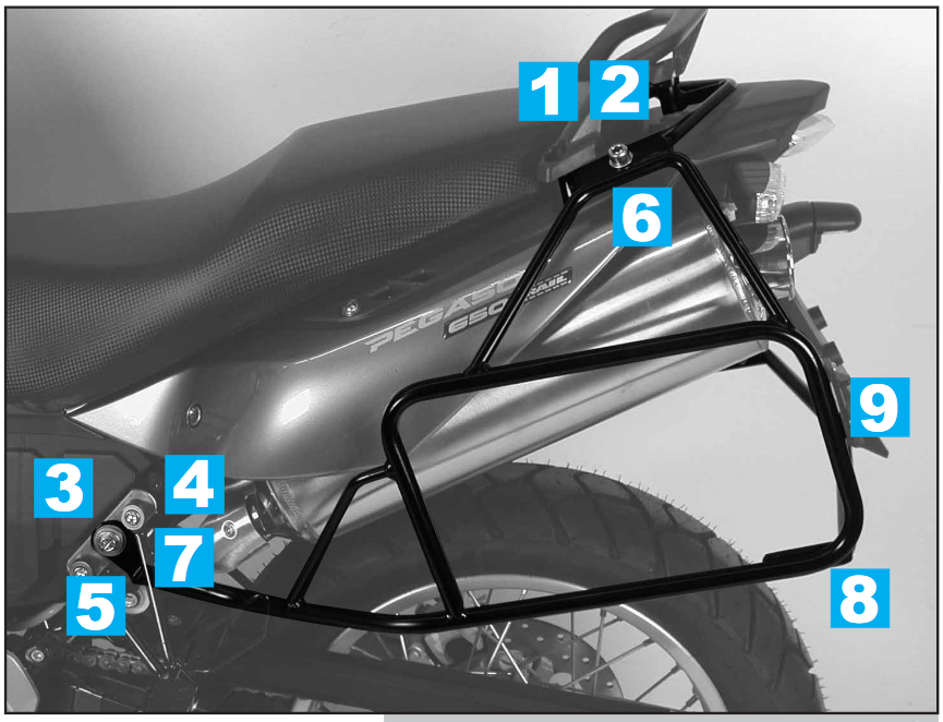 Aprilia Pegaso 650 Strada/Trail Pannier Frames Lock-it HEPCO & BECKER ...