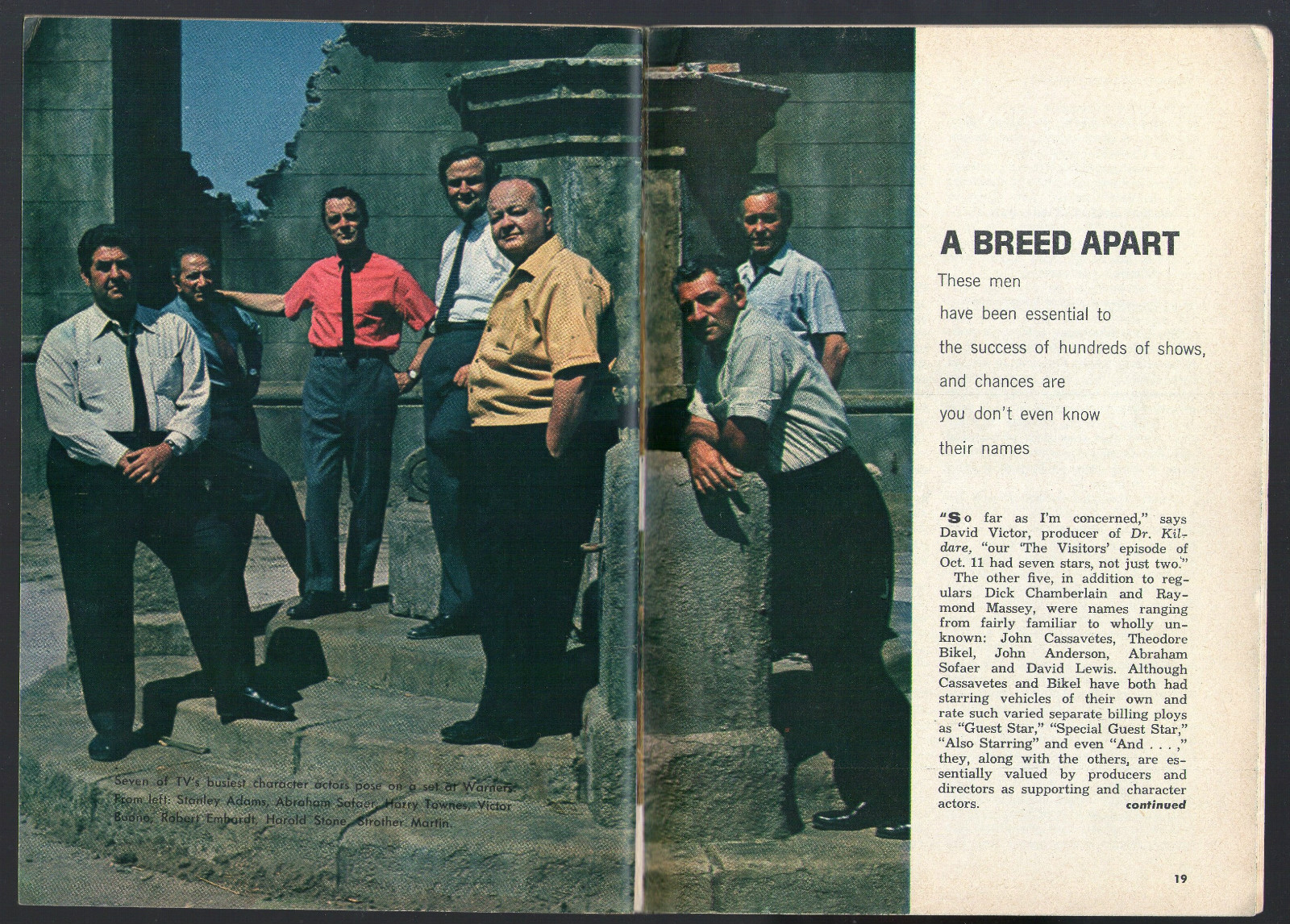 1961 Tv Article/John Cassavetes/Theodore Bikel/David Lewis/Abraham ...