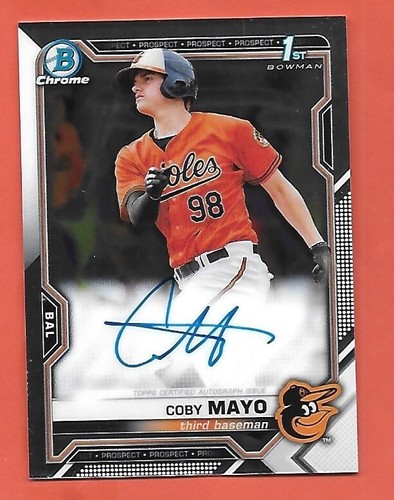 2021 Bowman Chrome Base Auto Coby Mayo Base Autograph | eBay