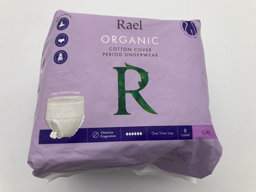 Rael Organic 4-layer Core Cotton Cover Disposable Period Underwear L/LX ...