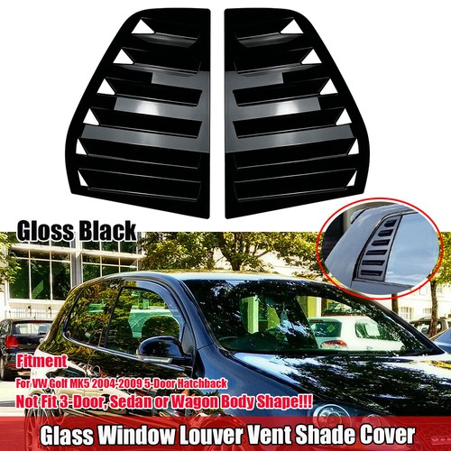 Gloss Black For Golf MK5 04-09 Quarter Glass Window Louver Vent Shade ...