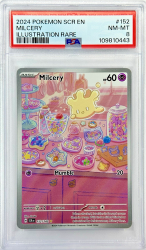 PSA 8 SCR EN Milcery #152 IR - 2024 Pokemon Sv07: Stellar Crown 152/142 ...
