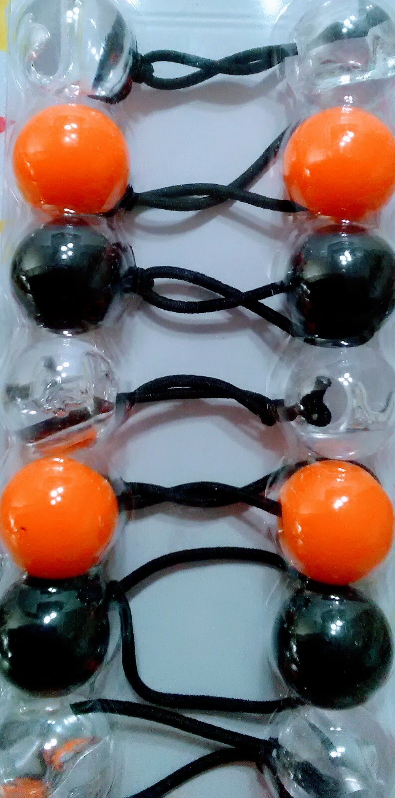 Halloween Black orange hair tie Scrunchie Balls Ponytail Holder BEAD ...