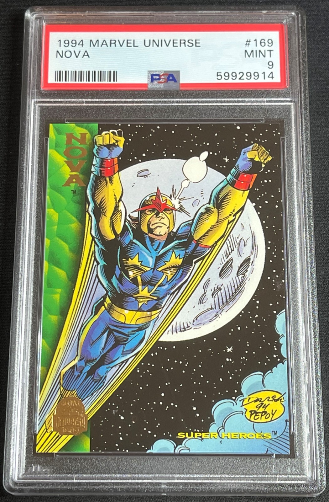 1994 Marvel Universe Nova #169 PSA 9 MINT POP 1 MCU Avengers Thanos Thor | eBay