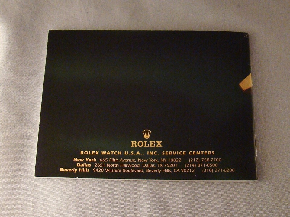 FACTORY SERVICE THE CARE OF YOUR ROLEX | eBay