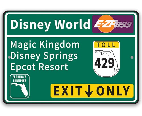 Disney World Road Metal Sign Magic Kingdom Disney Springs Epcot Resort ...