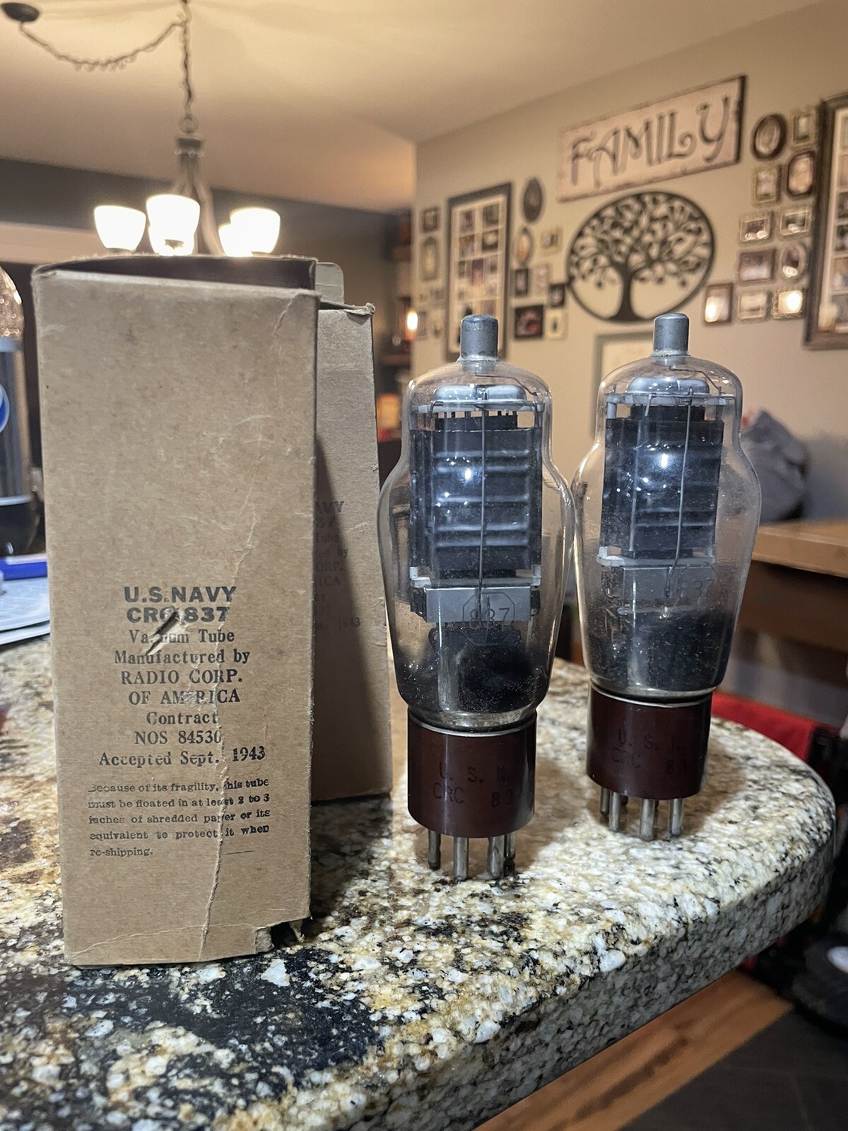 2 vintage power tubes RCA CRC 837 US Navy With Boxes Tested Good On ...
