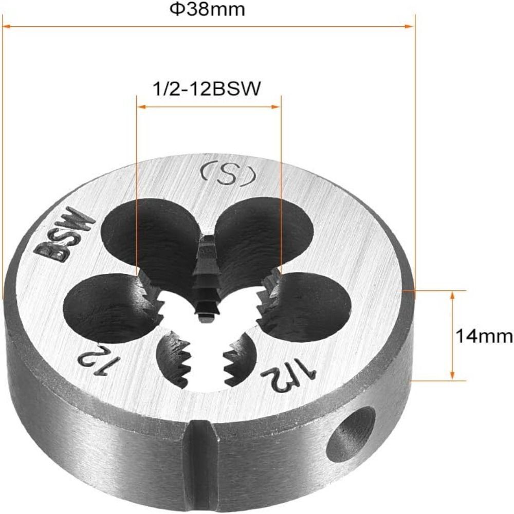 Right Hand Threading Die 1/2"-12 BSW Round Die Alloy Steel Screw ...