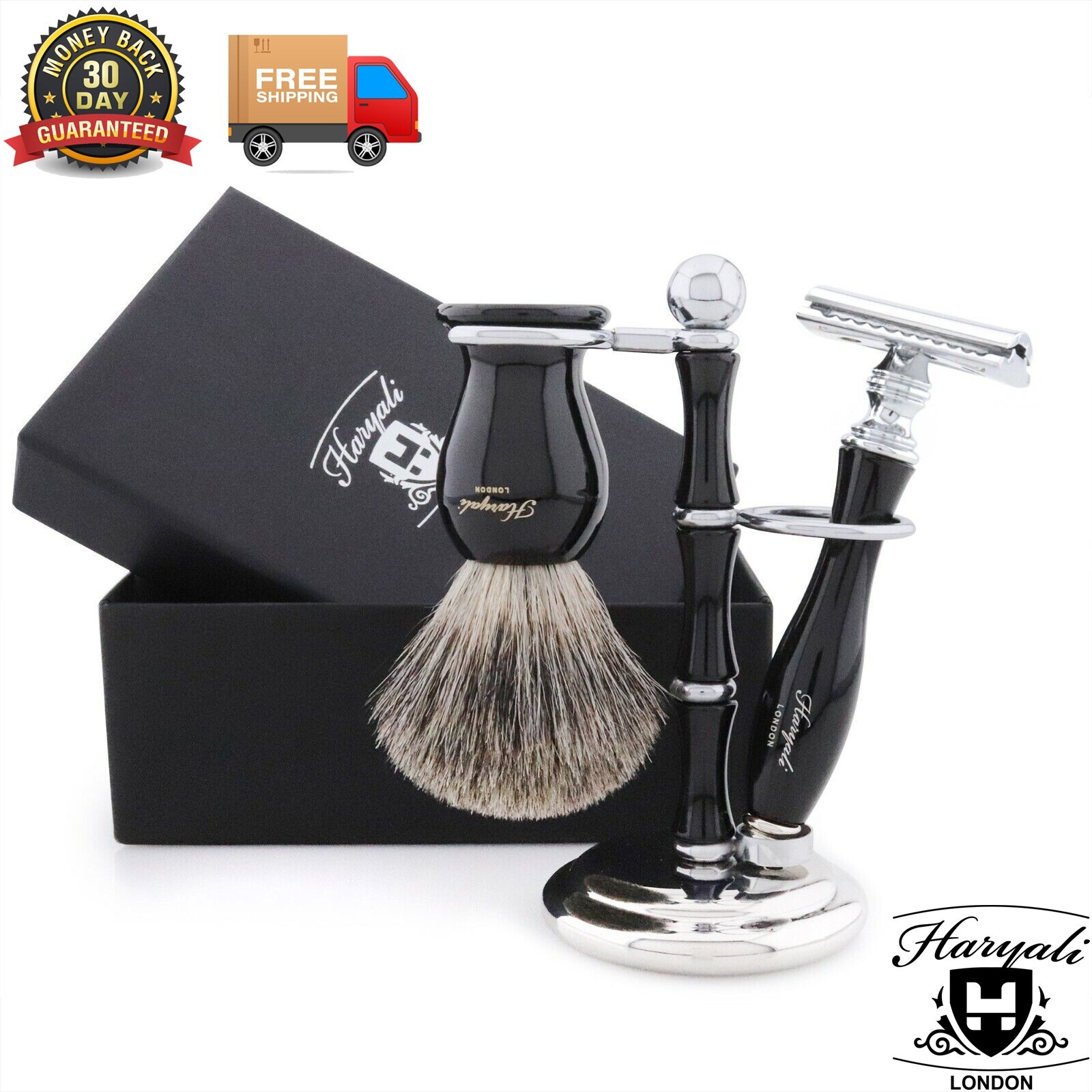 Vintage Shaving Set Double Edged Safety Razors, Badger Shaving Brush ...