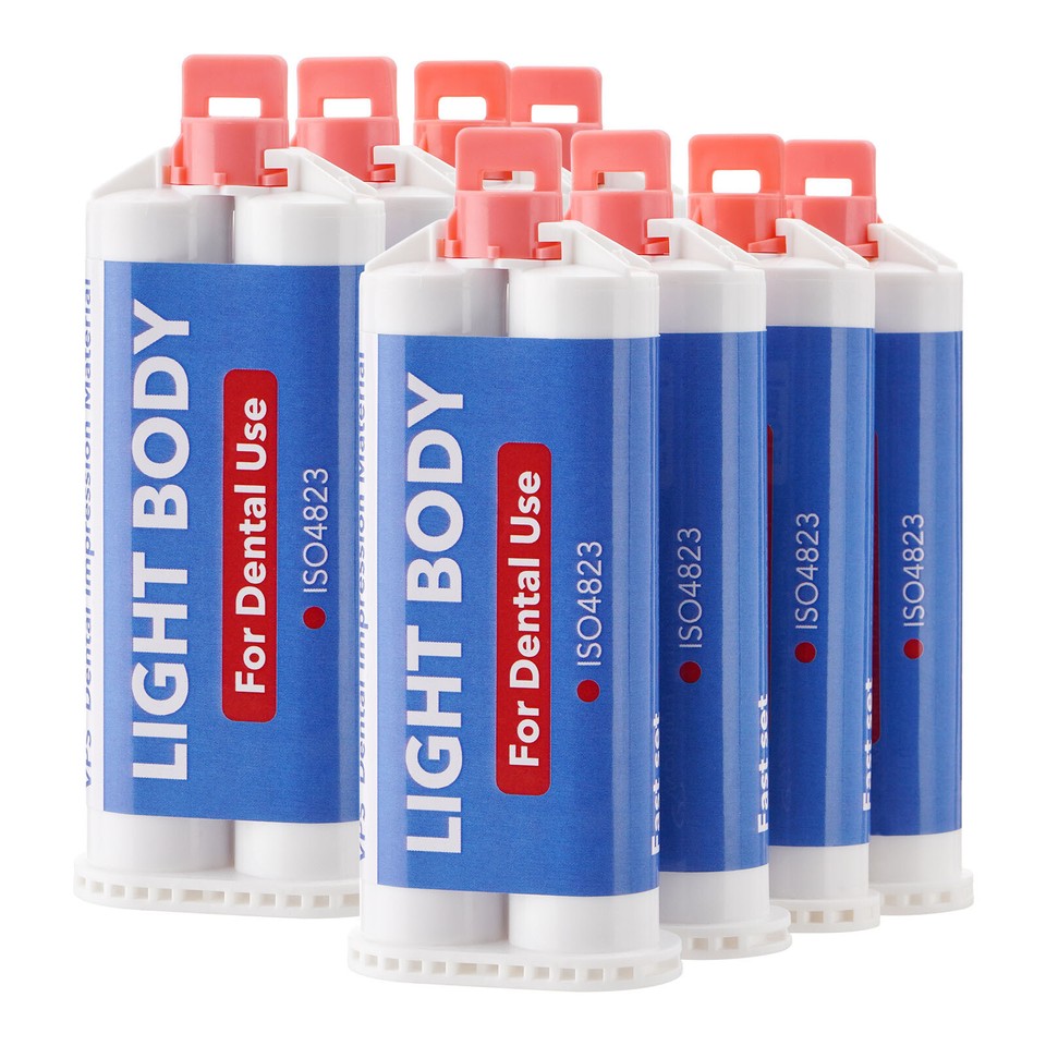 8Pcs Dental Light Body Fast Rapid Set Dental Impression Material 50mL ...