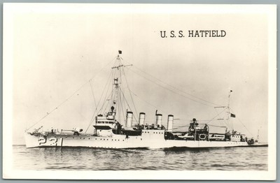 MILITARY SHIP USS HATFIELD VINTAGE REAL PHOTO POSTCARD RPPC | eBay UK