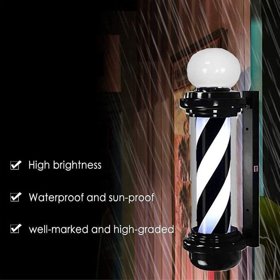Outdoor Barber Pole Light Hair Salon Open Sign Barber Shop Rotating LED ...