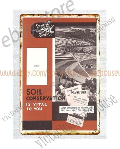decorative wall decor 1941 Soil conservation is vital to you ww2 metal ...