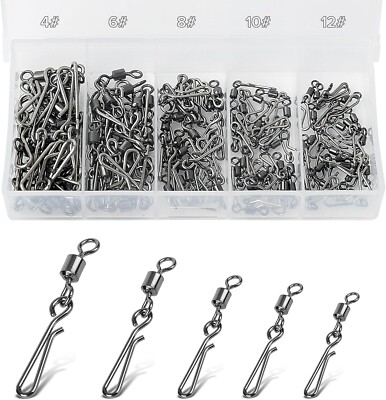 100x Hanging Snap Quick Change Swivels Sea Carp Pike Fishing Tackle ...