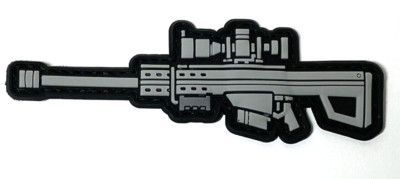 Barrett 50 Cal PVC Gun Patch, Tactical Sniper Rifle Morale Patch, Hook ...