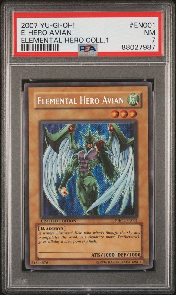 Yugioh Elemental Hero Avian EHC1-EN001 Secret Rare PSA 7 Near Mint | eBay