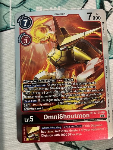 OmniShoutmon BT12-014 C Box Topper Foil Digimon CCG | Across Time Near ...