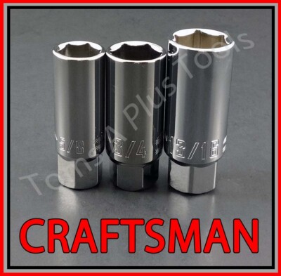 CRAFTSMAN HAND TOOLS 3pc 3/8 spark plug ratchet wrench socket set 5/8 3 ...
