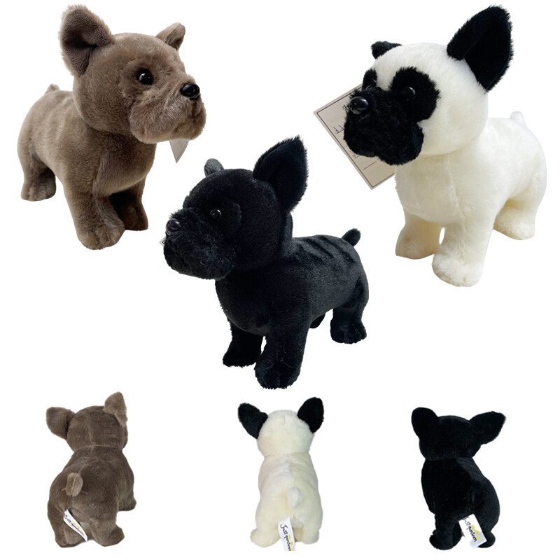 Black Bull Terrier Plush Toy Lifelike Stuffed Dog Doll For Children ...