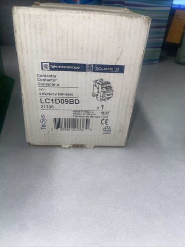 SQUARE D TELEMECANIQUE LC1D09BD / 21336 CONTRACTOR 4 KW, 400 V 5 HP ...