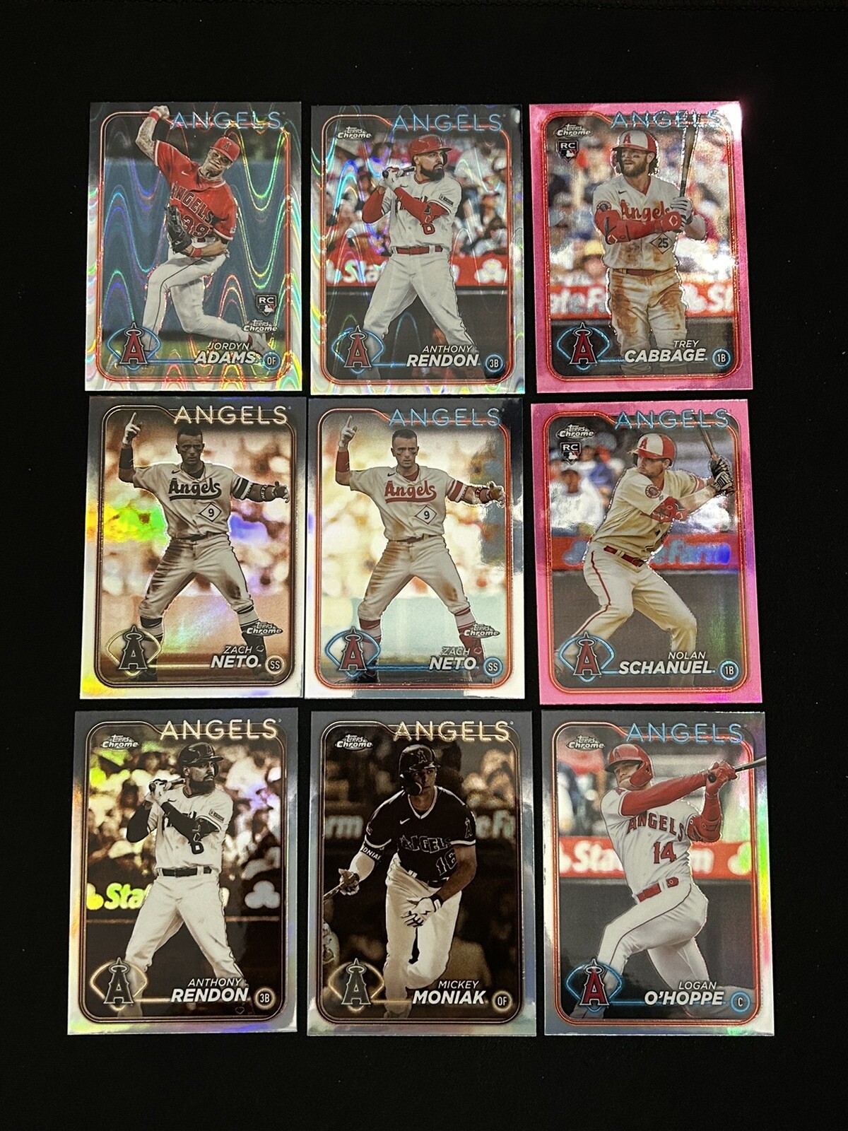 2024 Topps Chrome Angels Refractor Lot of 9 Raywave Sepia Pink | eBay