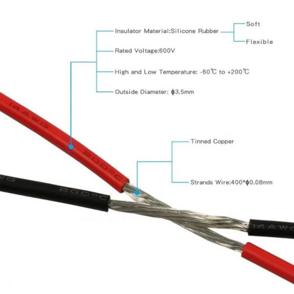 Flexible Soft Silicone Wire Cable 8/10/10/14/16/18/20/22/24/26/28/30 ...
