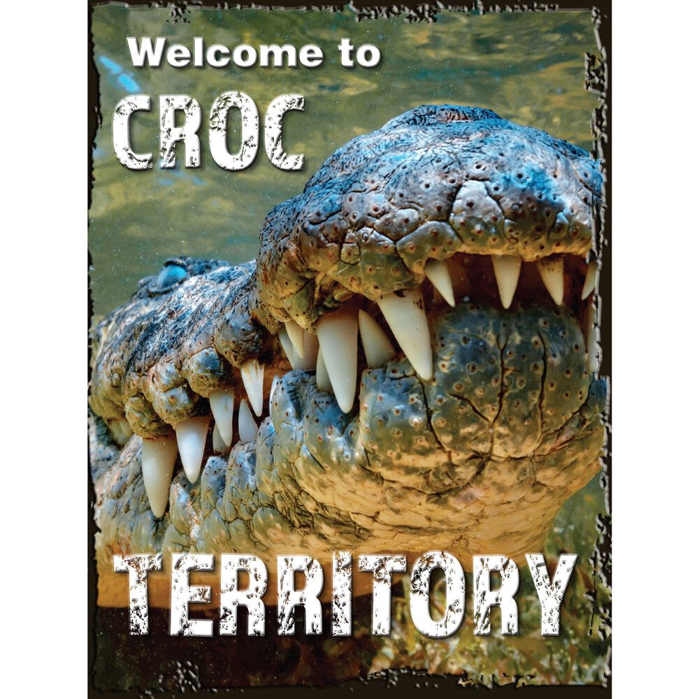 2x AFN Aluminium 40cm Tin Sign Croc Territory Wall Hanging Decor ...