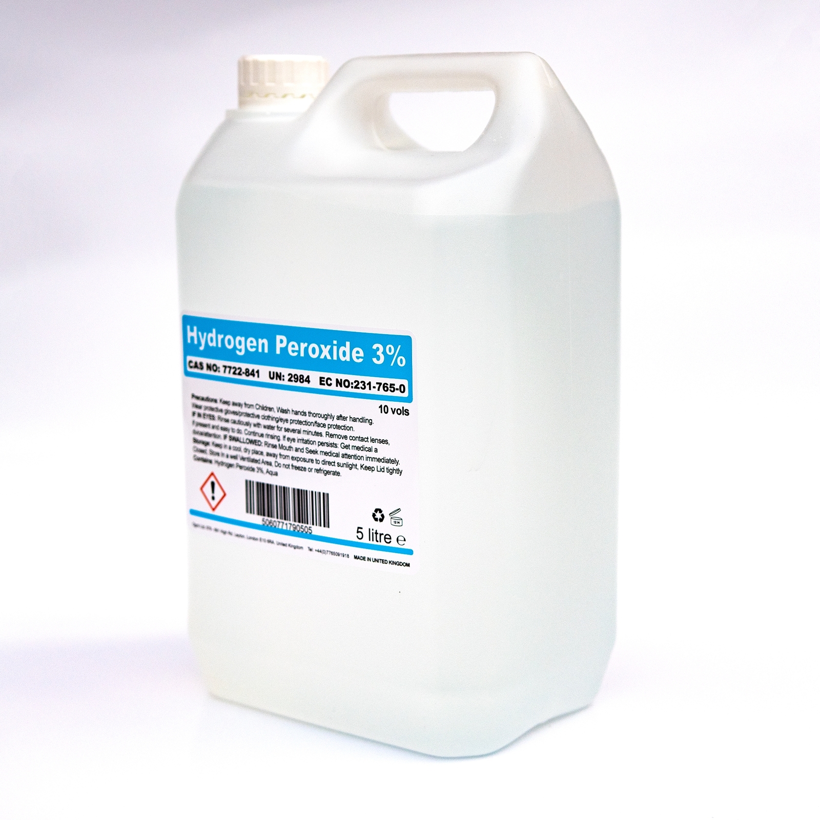Pure Hydrogen Peroxide 3%. 5 litre 5L Bottle for Cleaning, Disinfecting ...
