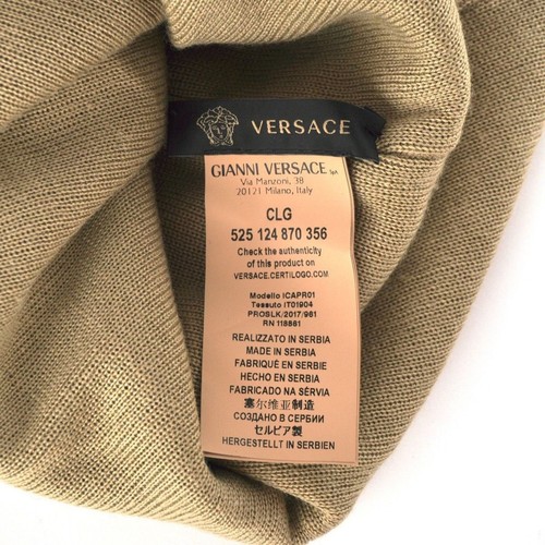 Versace Greca Monogram Beige Wool Beanie Hat | eBay