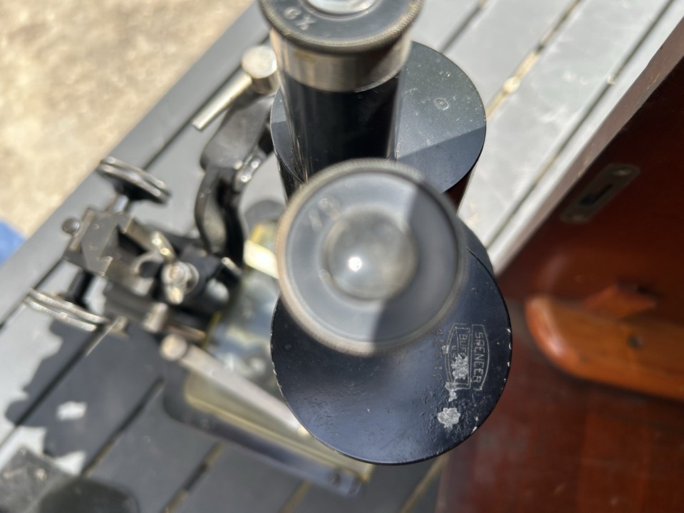Vintage Antique Spencer Buffalo USA Microscope w/ Extra Eyepieces 1940 ...
