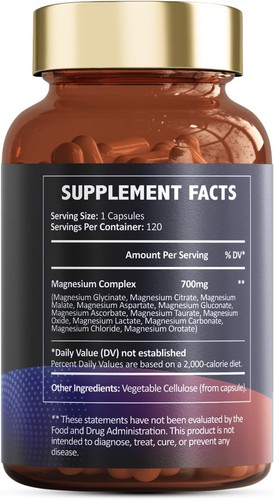 Totaria Magnesium 12 in 1 Complex 700mg - for Muscle, Heart, Bone ...