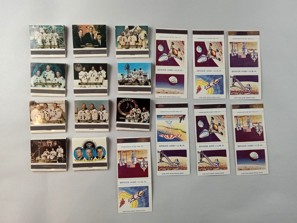 11 NASA Apollo Missions Unstruck Full Matchbook Set & 7 MOON LANDING ...