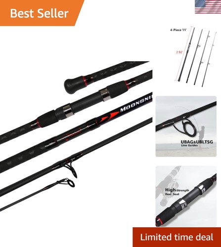 Surf Spinning Fishing Rod 2-Piece Graphite Travel Fishing Rod12 Feet ...