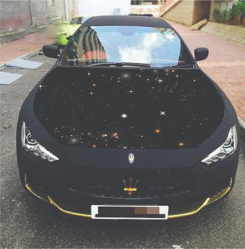GALAXY TINT 52"(L) X62"(W) Vinyl Car Hood Wrap Full Graphics Decal ...