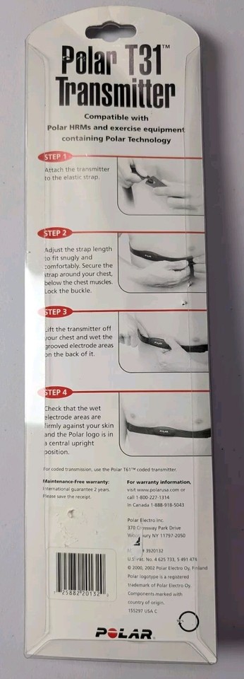 Polar T31 Transmitter Heart Rate Monitor Chest Set Polar T31 Model ...