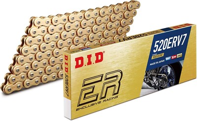 DID 520ERV7 x 120 Link Ring Gold Motorcycle Chain Off Road Racing ...