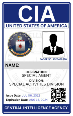 Physical Customized CIA Special Agent Id Badge, Cosplay accessories ...