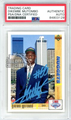 Dikembe Mutombo 1991-92 Upper Deck Autograph Rookie Card #3 PSA/DNA ...
