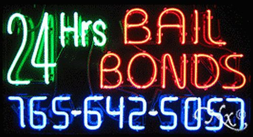 NEW "24 HRS BAIL BONDS" W/YOUR PHONE # 37x20x3 NEON SIGN W/CUSTOM ...