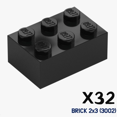 LEGO Lot of 32 BRICK 2X3 BLACK COLOR 300226 3002 | eBay