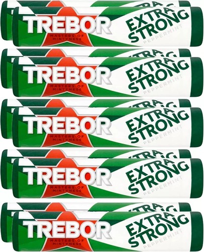 Trebor Extra Strong Hard Peppermint Mints 40 Rolls Best Before 06/2025 ...