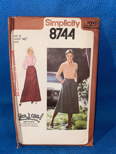 Vintage Simplicity Sewing Pattern 1970s Skirt Size 12 Cut 8744 | eBay