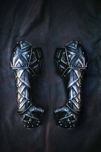 18ga dwarven cosplay LOTR Medieval Blackened steel Pair of bracer arm ...