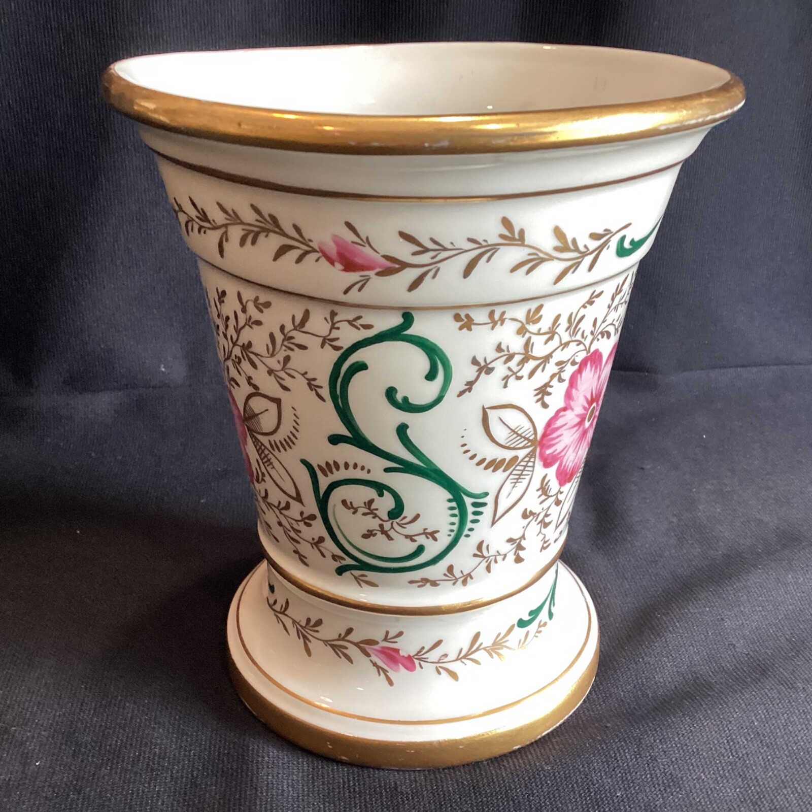 Vintage French Sevres Pink Flowers Porcelain Urn Vase Signed Made in ...