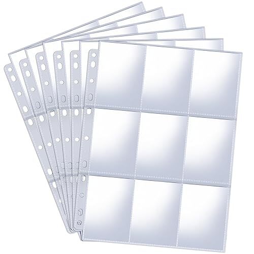 900 Pockets 50 Pages Trading Card Sleeves Binder Sheets for 3 Ring ...