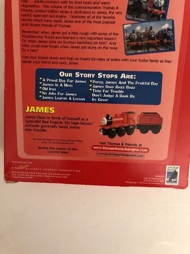 Thomas & Friends Best Of James VHS 1994 Limited Edition-No Toy-RARE ...