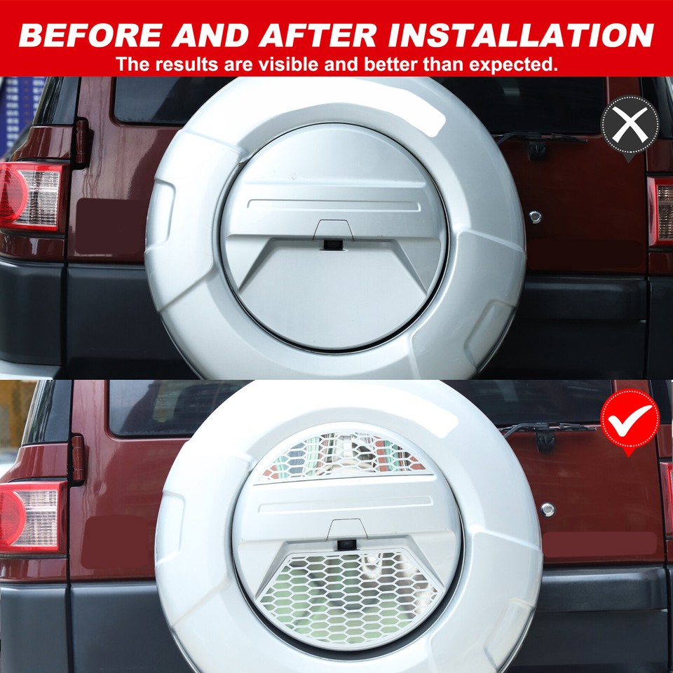 Steel + Alloy Silver Spare Tire Cover Patch For Toyota FJ Cruiser 2007 ...