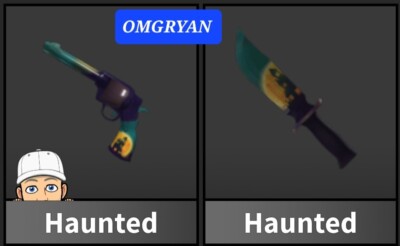 Roblox Murder Mystery 2 HAUNTED SET MM2 GODLY KNIVES AND GUNS | eBay