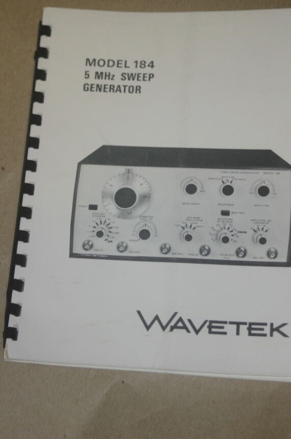 Wavetek 184 5 MHz Sweep Generator Operation Instruction Manual | eBay